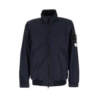 Stone Island Homme, Vestes, Bleu, Taille: 3XL Veste zippée à col montant
