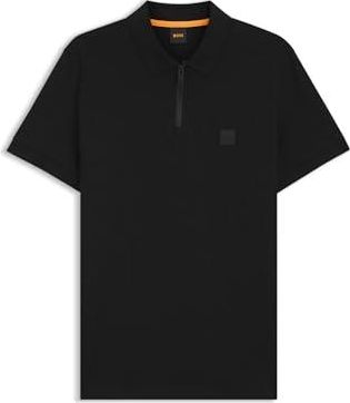 BOSS Hommes Passerzip Polo Slim Fit en Coton Stretch &agrave; Patch Logo