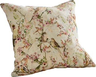 Loberon Kissenh&uuml;lle Flor&eacute;mont - Sanfte Farben - Liebliches Naturmotiv - Romantisches Design - Kissenbezug - Wohntextilien - Leinen, Creme/bunt