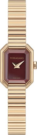 Ferragamo Uhr - Quarz-Analoguhr Crystal Tank Petite - Gr. unisize - in Rosa - f&uuml;r Damen