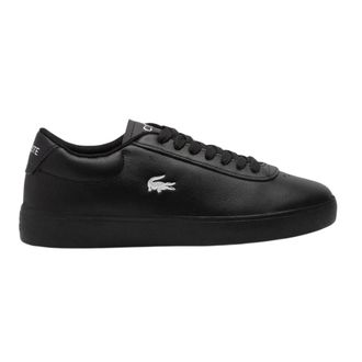 Lacoste Baseshot Evo Krokodil Sneaker f&uuml;r Herren, Leder, Flach (Schwarz)