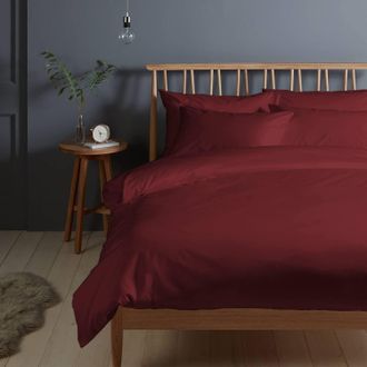 Pizuna 400 Fadenzahl aus Baumwolle Bettw&auml;sche Rio-Rot, 100% Langstaple Baumwolle Bettbezug und Kissenbezug, 100% Baumwolle Mako Satin 2-Teilig Bettw&auml;scheset 