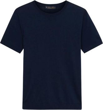 Brooks Brothers Femme, Pulls, Bleu, Taille: 40 FR Cotton Knit Top