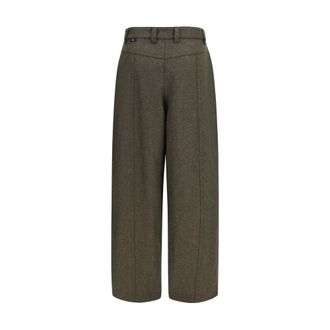 Moncler Wool Loden Trousers - Brown