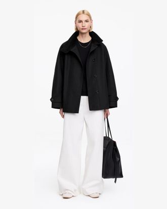 Arket Jacke Mit Cordkragen -Schwarz