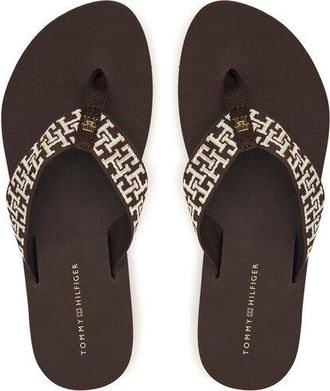 Tommy Hilfiger Zehentrenner Corportate Sandal FW0FW09610 Braun