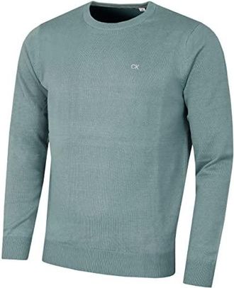 Calvin Klein Hommes Ras du Cou en Coton Pull - Sage - XXXL
