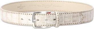 Fausto Colato Gürtel - Gürtel aus genarbten Leder - Gr. 105 - in Creme - für Damen
