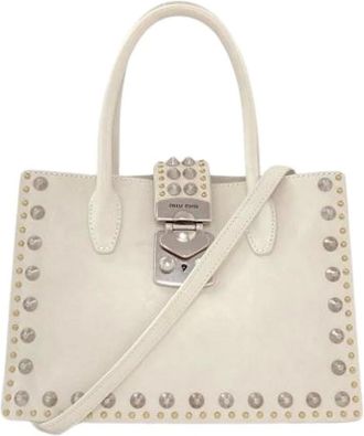 Miu Miu Sac &agrave; main Pre-owned - Femme - Pre-owned - Blanc - Taille: ONE Size