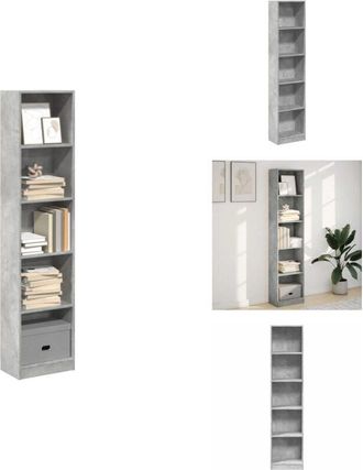 vidaXL Vidaxl - Bibliothèque gris béton 40x24x176 cm bois dingénierie - Bibliothèque - Bibliothèques - Étagère à Livres - Armoire De Rangement