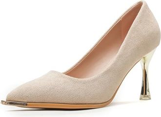 Generic Escarpins en Su&eacute;d&eacute; &agrave; Bout Pointu Femme avec Coussin M&eacute;moire de Forme Talons Aiguilles Doux Escarpins &Eacute;l&eacute;gants Large Fit pour Bureau Travail et Tenue Q