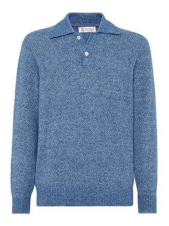 Brunello Cucinelli Pull Col Roulé - Bleu