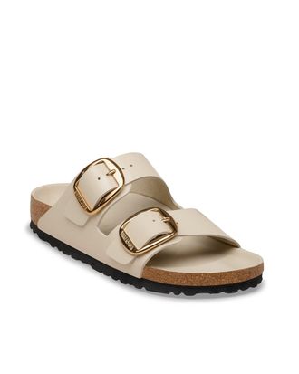 Birkenstock Womens Slides Arizona Shine Oyster Slippers Flat Shoes