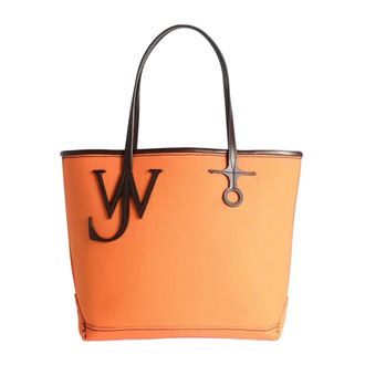 J.W.Anderson Small Anchor Canvas & Leather Tote - - Bags - Damen - Orange - ONE SIZE