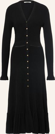 Maje Strickkleid Mit R&uuml;schen schwarz