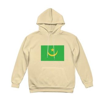 Generic Sweatshirt Mauritanie Doublure Polaire Mauritanie Drapeau Lettres Graphiques Pull Col Rond Manches Longues Coupe Ample Sweat V&ecirc;tewoments Plusieurs Cou