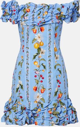 Agua Bendita Robe imprim&eacute;e &agrave; &eacute;paules d&eacute;nud&eacute;es Jardin en coton