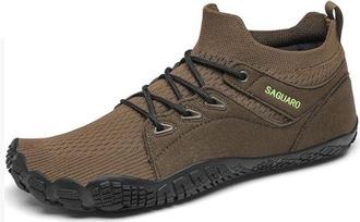 Saguaro Unisexe Mid Top Barefoot Shoes Homme Femme Chaussure Trail Running Fitness de Antidérapant Respirant Confortable Marron 48 EU