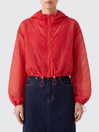 Cecilie Bahnsen Bomber court en m&eacute;lange de coton avec capuche et imprim&eacute; floral