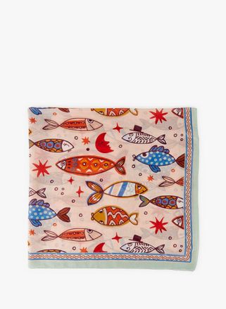 Au Printemps Paris Etole Carr&eacute; Poisson Lune en coton