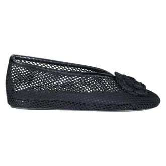 Ganni Jenny Ballerina Mesh Flower - - Shoes - Damen - Schwarzk - 40 EU