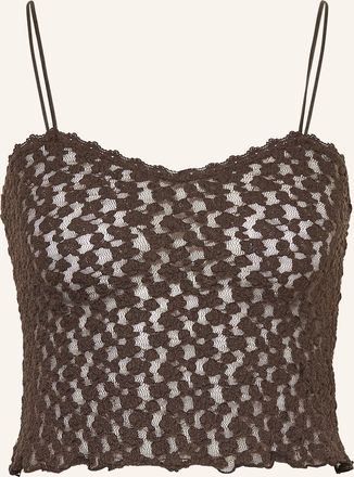 Mrs & Hugs Mrs & Hugs Cropped-Stricktop braun