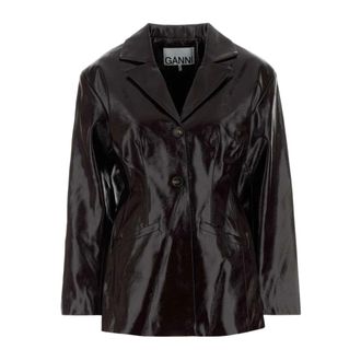 Ganni Blazer aus Kunstleder - - Jackets - Damen - Lila - M