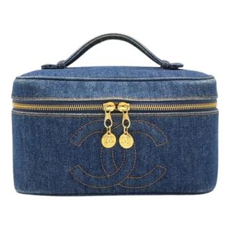 Chanel Sac Vanity Pre-owned en Denim - Femme - Pre-owned - Bleu - Taille: ONE Size
