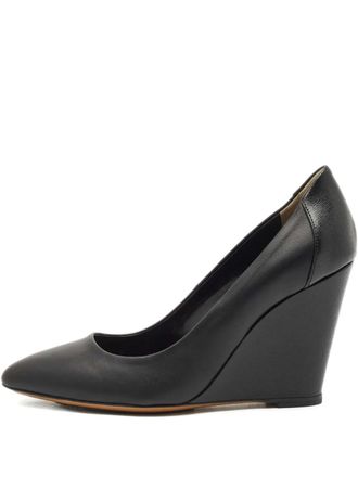 Fendi escarpins compens&eacute;s en cuir 95 mm - Noir