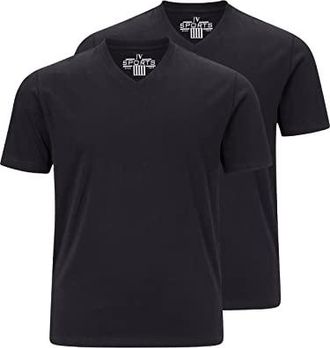 Jan Vanderstorm Homme Lot De 2 T-Shirts Osmo Noir, 7XL (XXXXXXXL) - 80/82