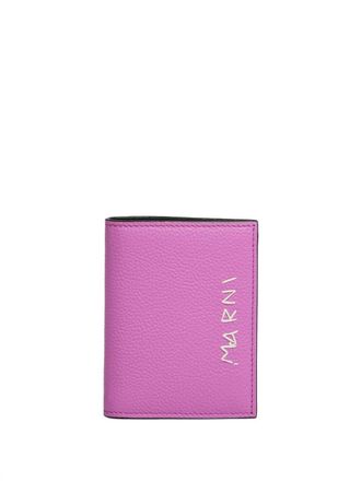 Marni portefeuille pliant &agrave; logo brod&eacute; - Rose