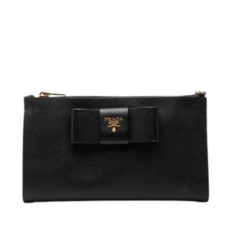 Prada Pre-owned Vintage Bow Clutch - Femme - Pre-owned - Noir - Taille: ONE Size