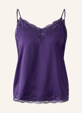 Oui Satintop Mit Spitze lila
