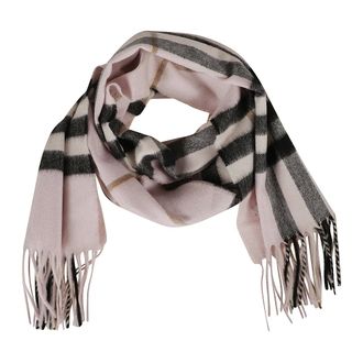 Burberry unisex, Accessoires, Rose, Taille: ONE Size Écharpe à Carreaux avec Bords Effilochés