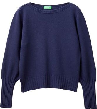 Benetton Maillot SC Bateau M/L 1244d10c6 Sweater, Bleu, XS Femme