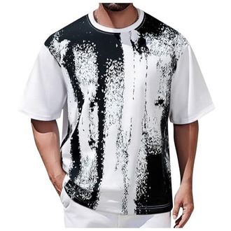 Generic T-shirt homme tendance batik europ&eacute;enne pour homme, d&eacute;contract&eacute;, d&eacute;contract&eacute;, confortable, commerce ext&eacute;rieur, sport, col rond, t-shirt &agrave; manches cour