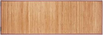 Relaxdays Bambusmatte, 61x182cm, feuchtigkeitsresistent, rutschfest, Bambus Fu&szlig;matte Bad, Flur, K&uuml;che, Badteppich, Natur