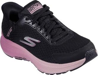 Skechers Go Run Consistent 2.0 Cameroon, Baskets pour Femme, Black Textile Mauve Trim, 36 EU