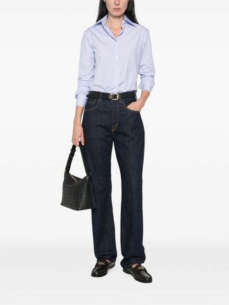 Mazzarelli Striped Cotton Shirt - Blue