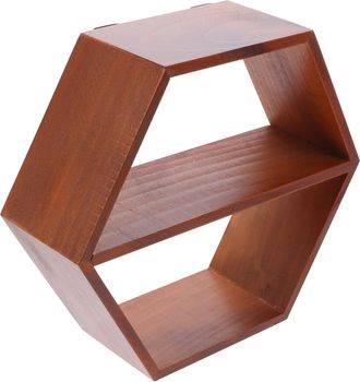 Lurrose Hexagonales Wandregal aus Holz Dekoratives Wanddeko Element Praktisches Aufbewahrungsregal für Kleine Gegenstände Platzsparend und Vielseitig für Wohn