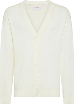 Sun 68 Homme, Pulls, Blanc, Taille: L PAN Cardigan vintage broken l/s