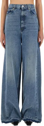 Stella McCartney Wide-Leg with Contrasting Panels Jeans - Blue