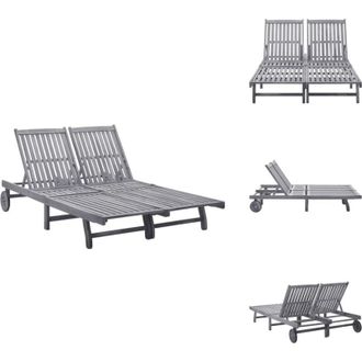 vidaXL Doppel-Sonnenliege Massivholz Akazie - Doppel-Sonnenliege - Gartenliege - Holz-Sonnenliege - Akaziengartenm&ouml;bel - Outdoor M&ouml;bel