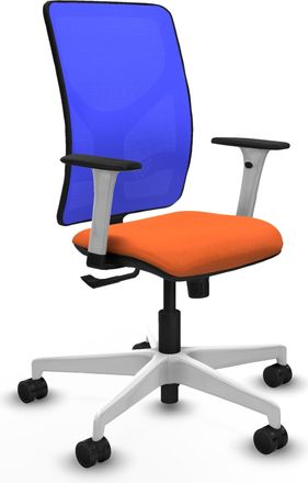 Piqueras y Crespo Moderner B&uuml;rostuhl mit wei&szlig;en und schwarzen Armlehnen, h&ouml;henverstellbare Lendenwirbelst&uuml;tze, ausgestattet mit Sincro 3 Positionen und Schneideschaum, 