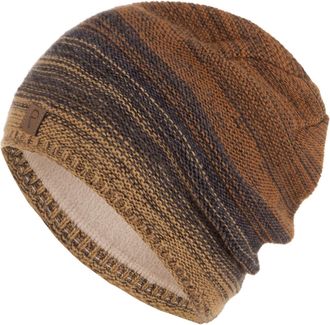 Faera M&uuml;tze Damen Winterm&uuml;tze Mehrfarbig warm gef&uuml;ttert Fleece-Futter Winter Herbst Strickm&uuml;tze Beanie Haube M&auml;dchen 57, Farbe:Sand
