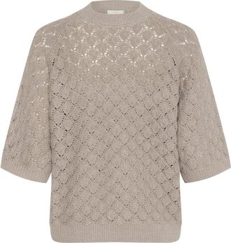 Kaffe Femme, Pulls, Gris, Taille: 44 FR Tricot &agrave; col rond