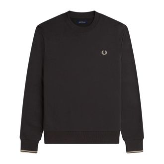 Fred Perry Gerippter Rundhalsausschnitt Pullover Grau - - Sweatshirts & Hoodies - Herren - Grau - 2XL