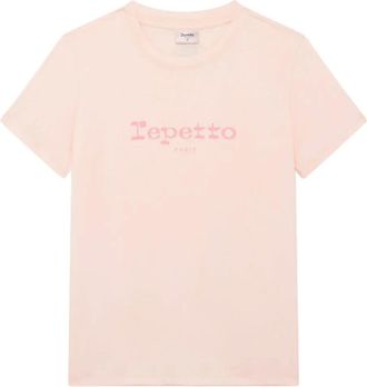 Repetto logo-print cotton T-shirt - Rose