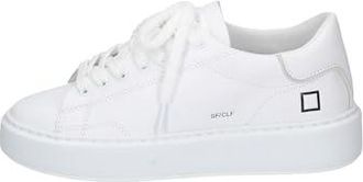 D.A.T.E. Baskets Femme Boule en Cuir Blanc avec Double Lacets - Boule W 441-SF-CA-WH - Taille 36, Blanc, 36 EU