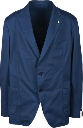 L.B.M. 1911 L.b.m. 1911, Homme, Vestes, Bleu, Taille: 3XL Veste en m&eacute;lange coton avec &eacute;lasthanne